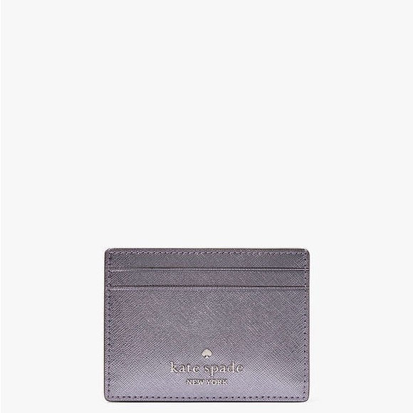 kate spade | Accessories | Kate Spade Metallic Silver Card Holder ...